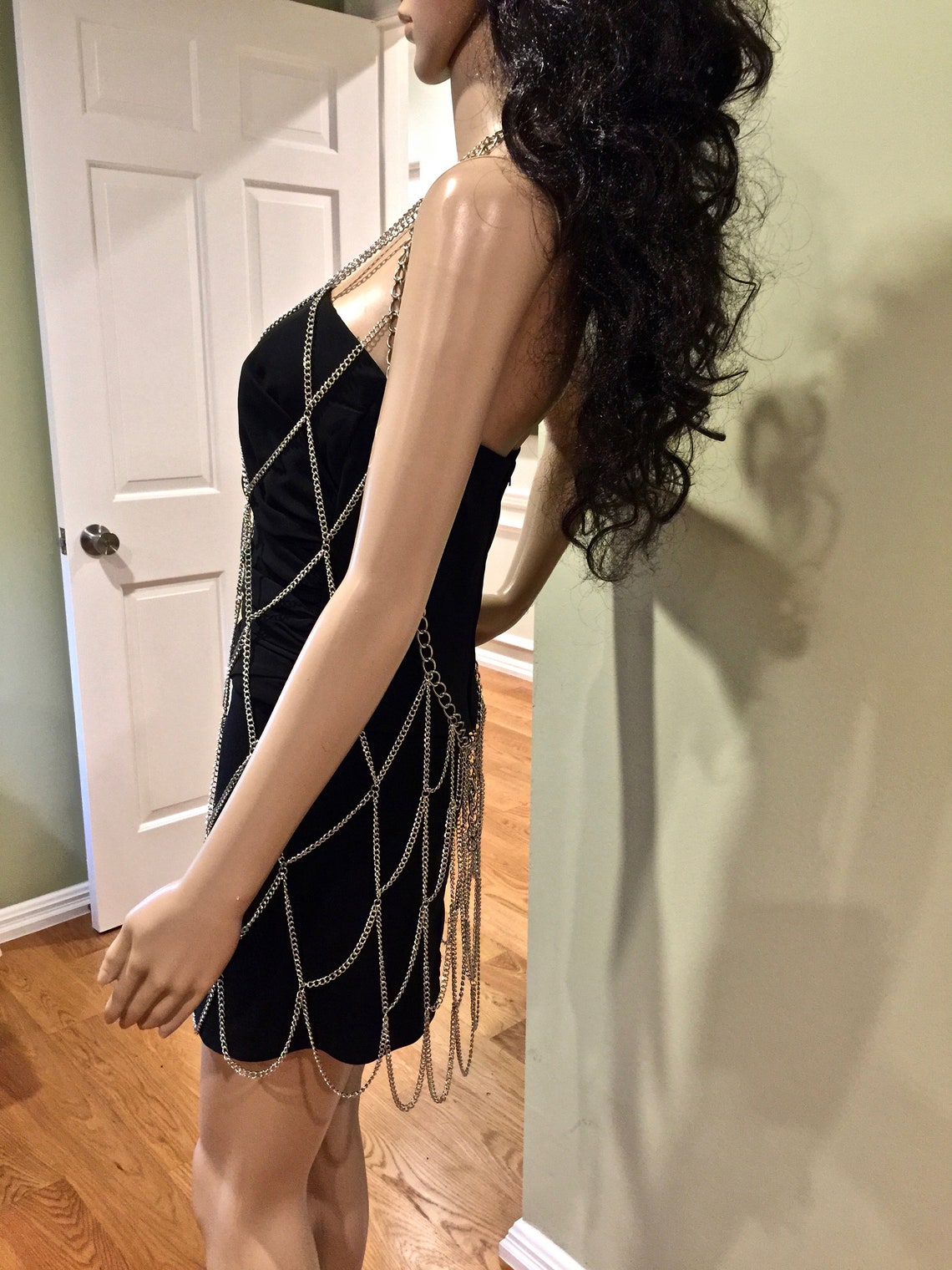 Silver Metal Sexy Dress. Chains Dress. Shoulder Jewelry. Chain - Etsy