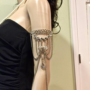 Silver Metal Arm Chains Body Jewelry Handmade Armband Armlet. Upper Arm ...