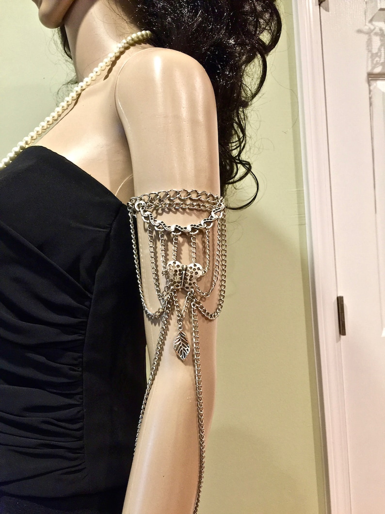 Silver Metal Arm Chains Body Jewelry Handmade Armband Armlet. | Etsy