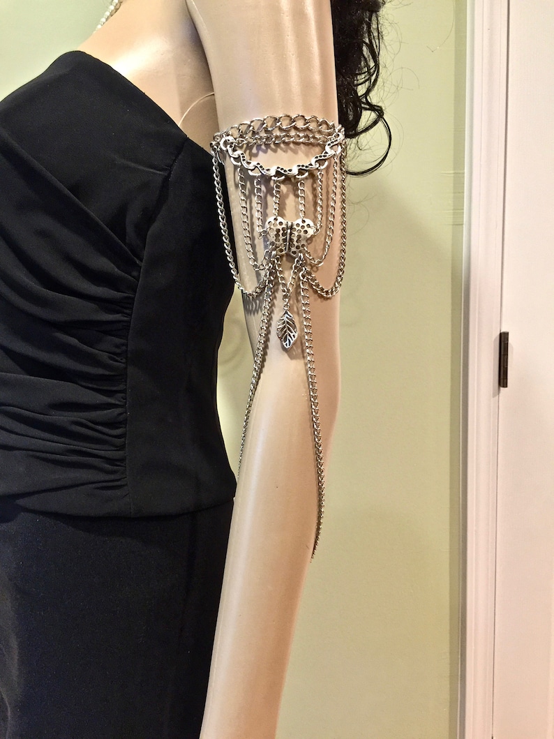 Silver Metal Arm Chains Body Jewelry Handmade Armband Armlet. | Etsy