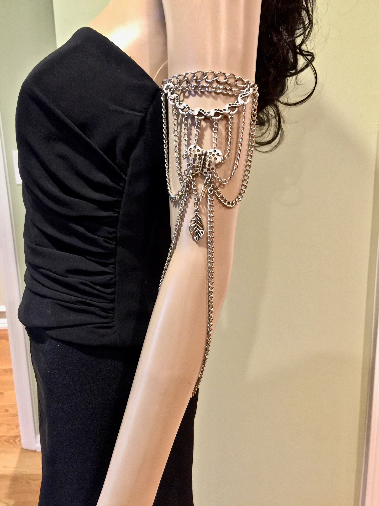 Silver Metal Arm Chains Body Jewelry Handmade Armband Armlet. | Etsy
