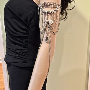 Silver Metal Arm Chains Body Jewelry Handmade Armband Armlet. Upper Arm ...