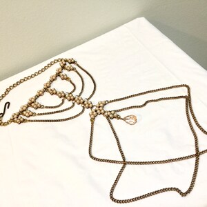 Pearls and Brass Armband, Handmade Upper Arm Bracelet, Arm Chains ...