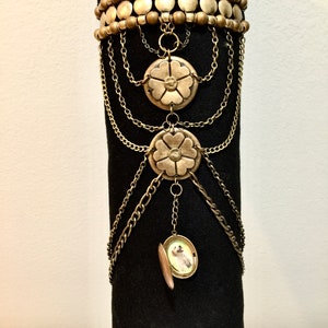 Brass Metal Medieval Arm Chains, Bohemian Upper Arm Bracelet, Unisex ...