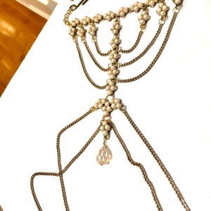 Pearls and Brass Armband, Handmade Upper Arm Bracelet, Arm Chains ...