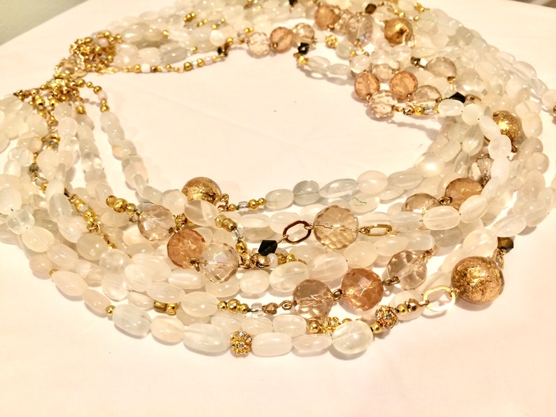 10 Strands Chunky Necklace Multistrand Multicolor Messy - Etsy