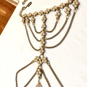 Pearls and Brass Armband, Handmade Upper Arm Bracelet, Arm Chains ...