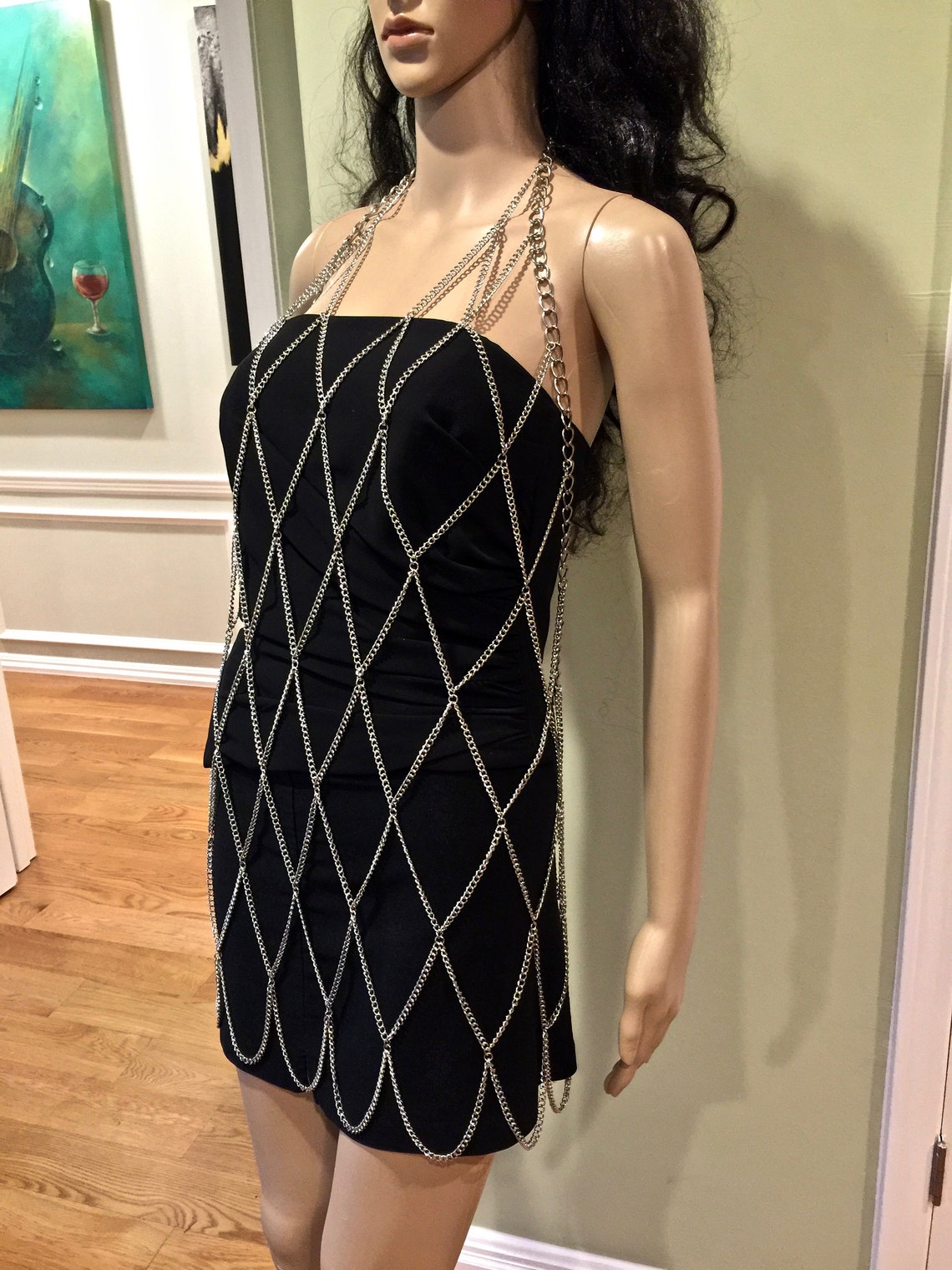 Silver Metal Sexy Dress. Chains Dress. Shoulder Jewelry. Chain - Etsy