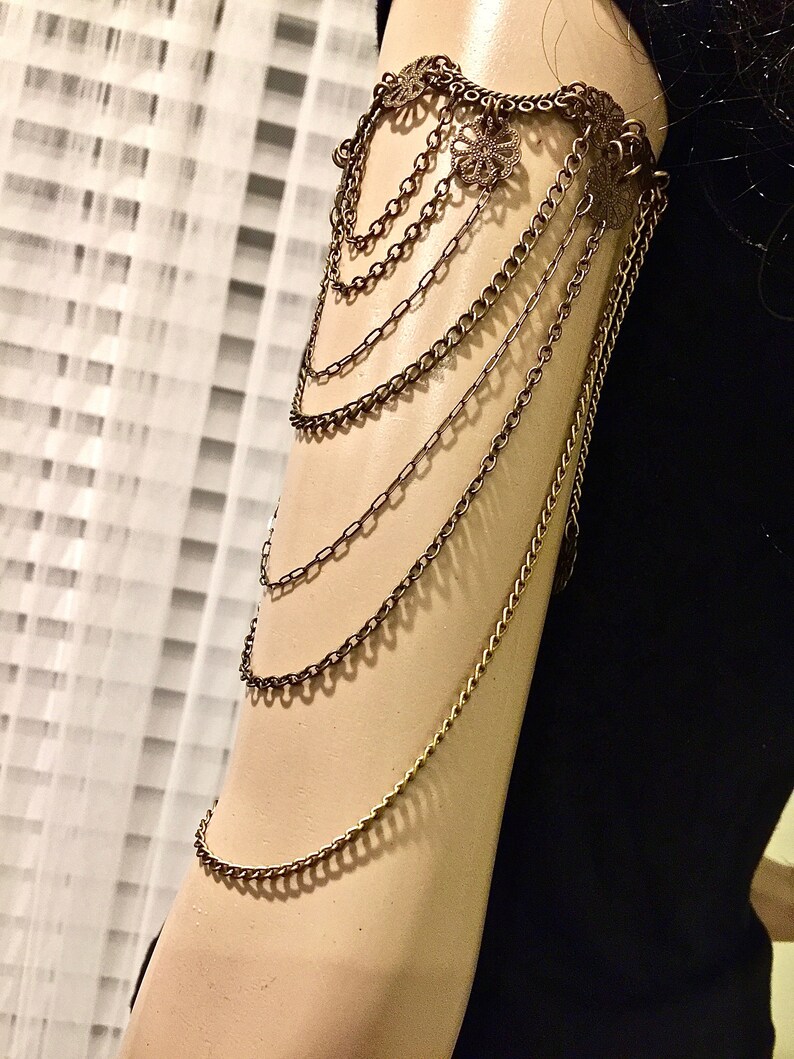 Handmade Armlet Bronze Arm Chain Upper Arm Bracelet Metal - Etsy
