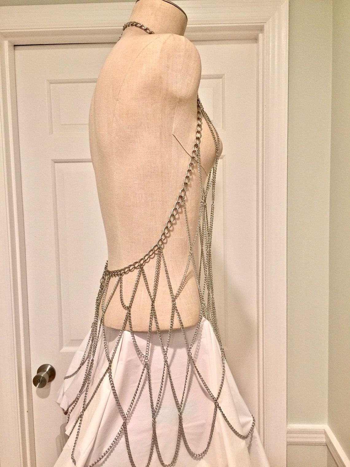 Silver Metal Sexy Dress. Chains Dress. Shoulder Jewelry. Chain - Etsy