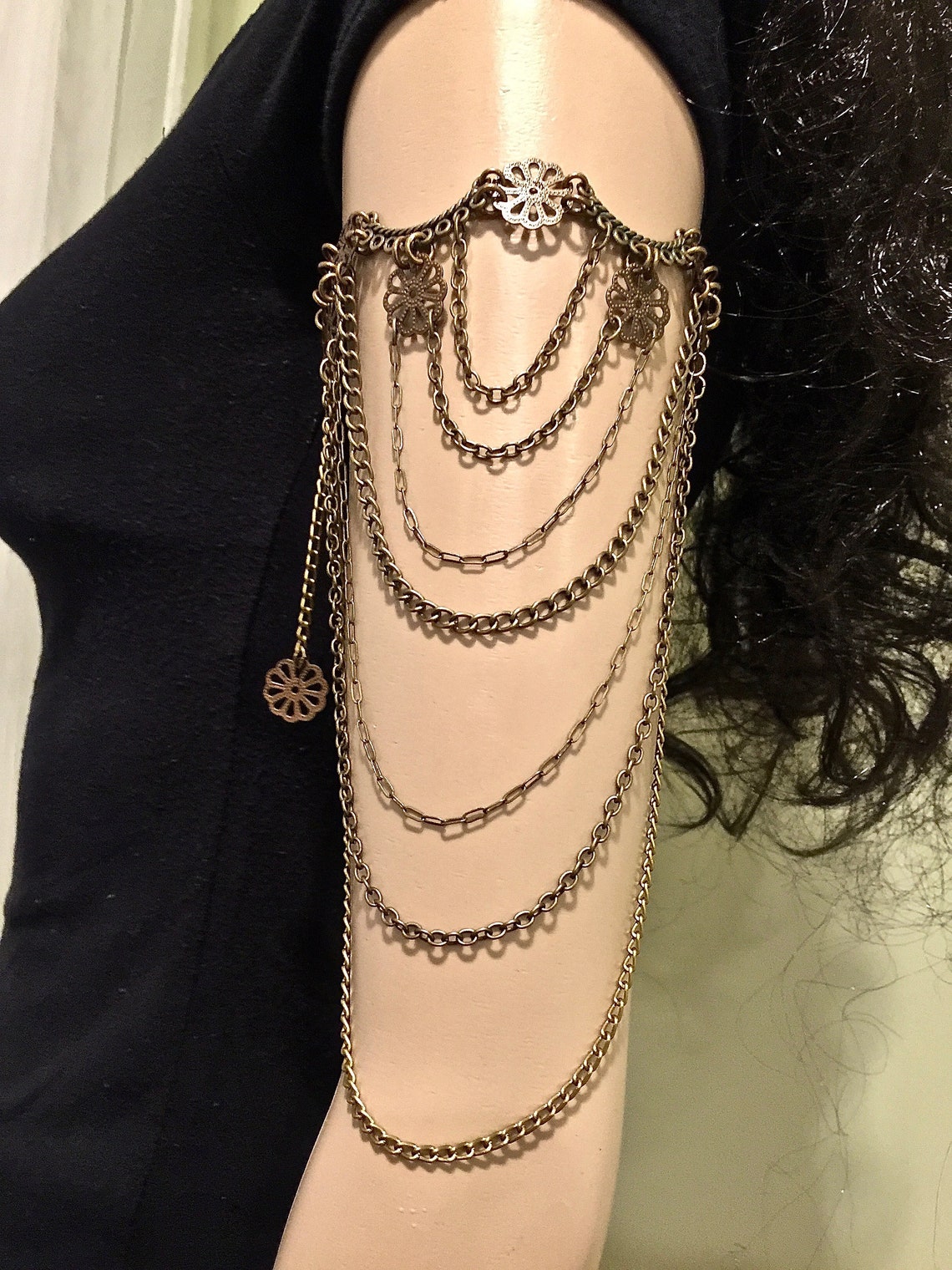 Armlet. Bronze Arm Chain. Upper Arm Bracelet. Metal Arm | Etsy