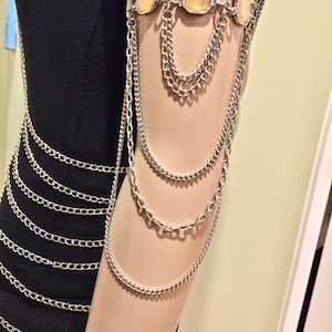 Transparent Tan Tone Armlet, Nickel Free Metal Arm Chain, Unisex Upper ...