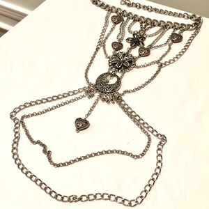 Unisex Arm Band, Handmade Arm Chains, Silver Metal Body Jewelry, Draped ...