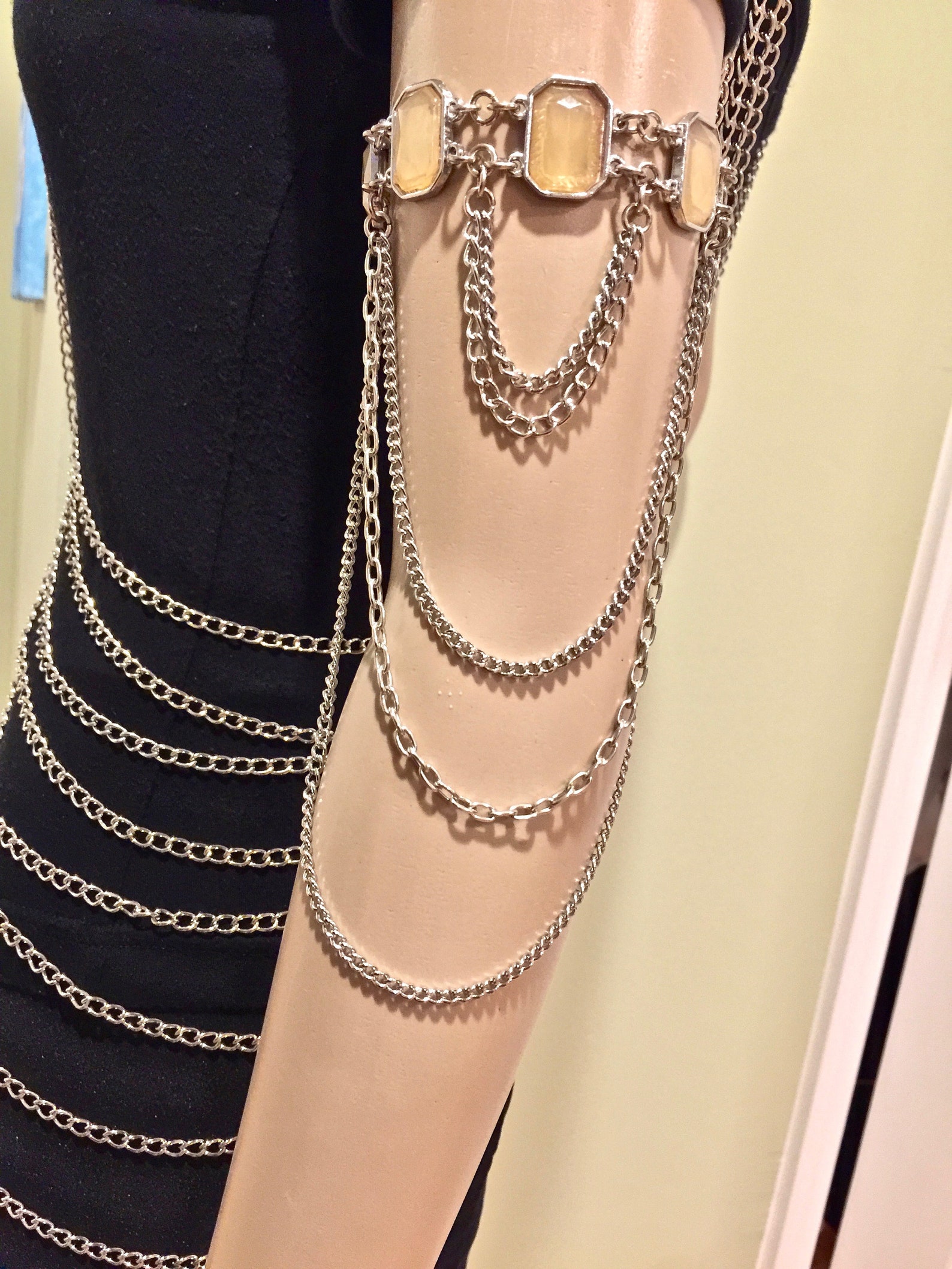 Transparent Tan Tone Armlet. Nickel Free Metal Arm Chain. | Etsy