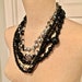 Multi Strand Black Messy Statement Necklace, Handmade Jewelry, Multiple ...
