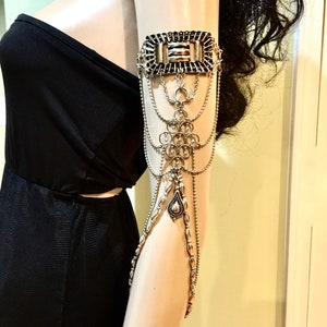 Silver Metal Medieval Arm Chains, Bohemian Upper Arm Bracelet, Handmade ...