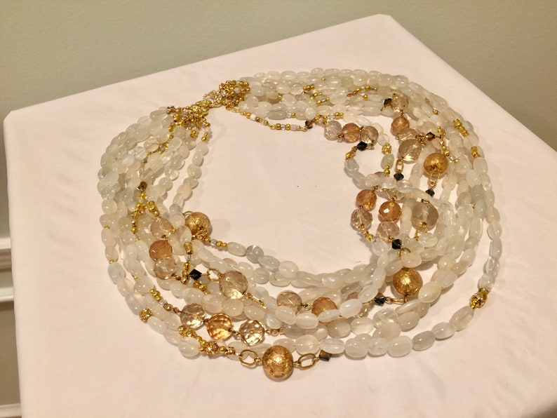 10 Strands Chunky Necklace Multistrand Multicolor Messy - Etsy