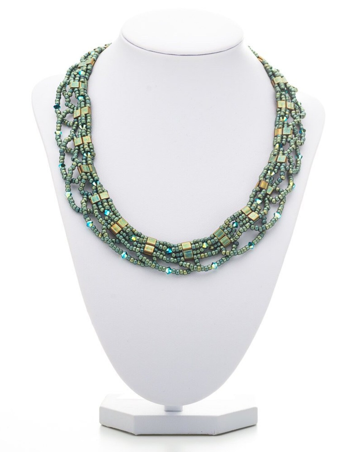 Green Shiny Necklace for Women Swarovski Crystal Necklace | Etsy