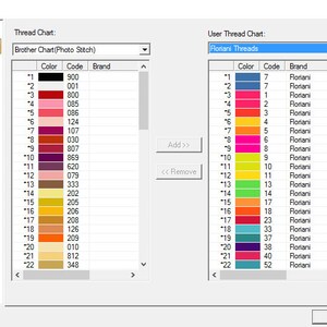 Floriani Thread Chart CSV for Brother PE-Design 10 360 | Etsy