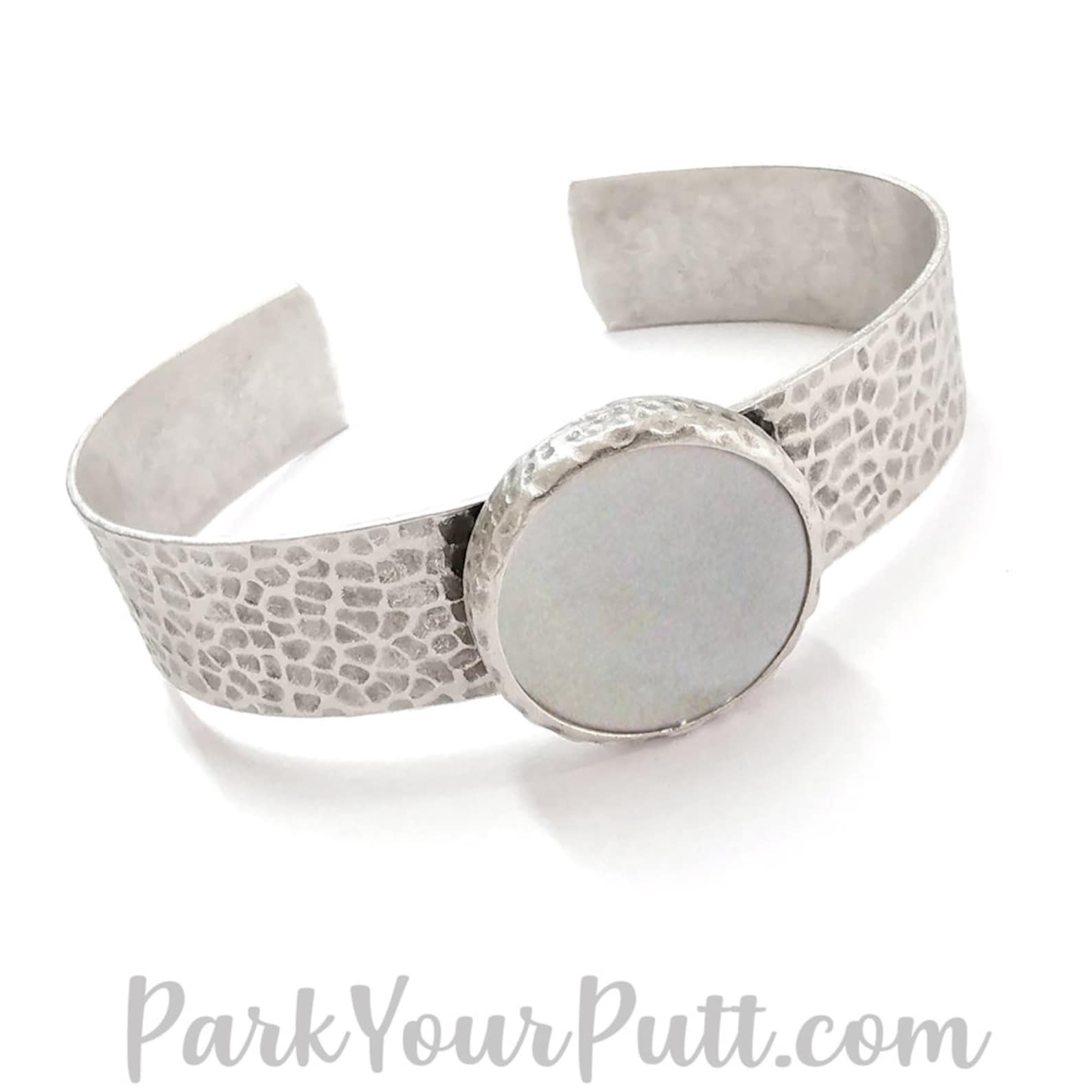 Golf Jewelry Hammered Silver Magnetic Golf Ball Marker Bracelet ...