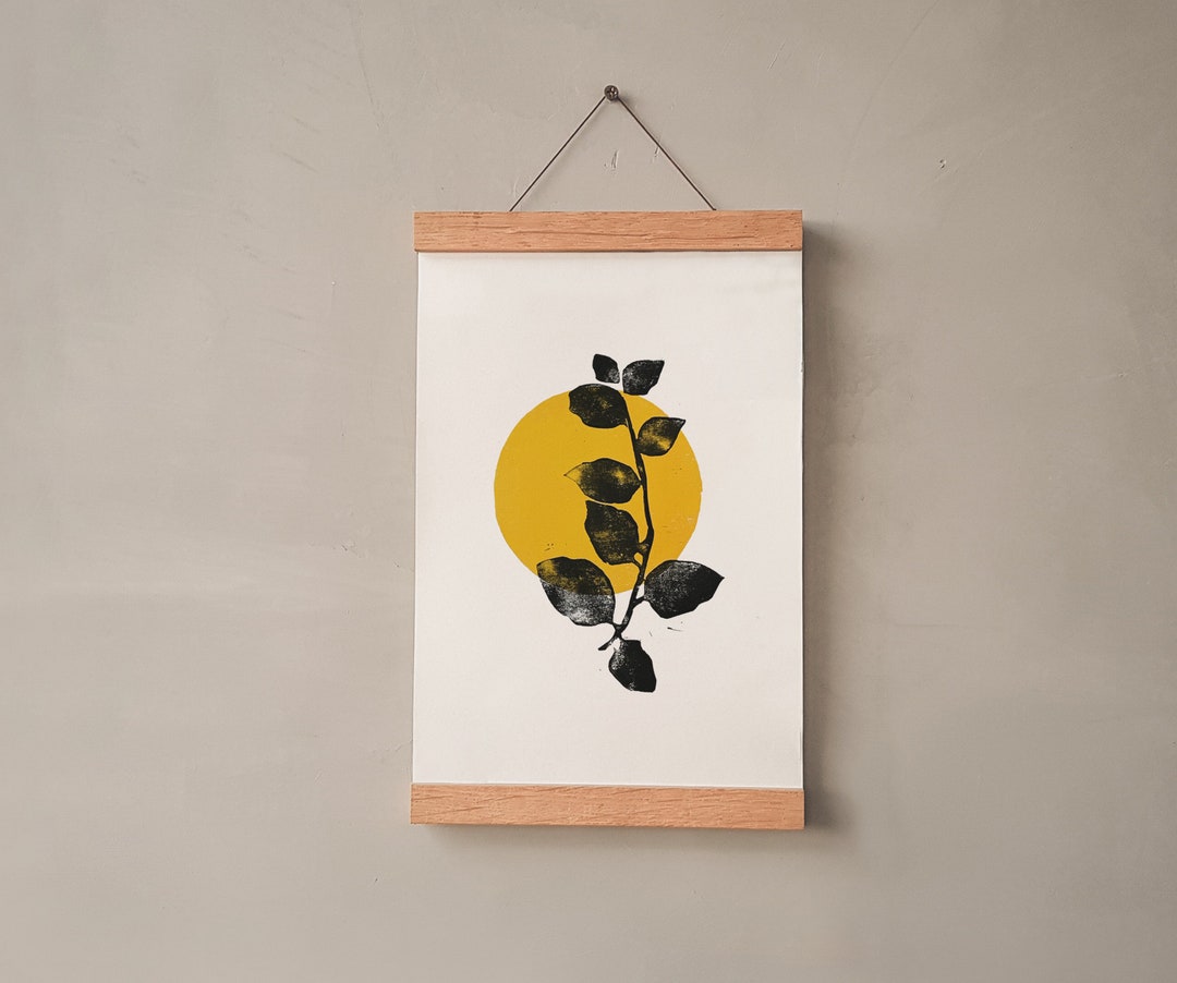 A4 Linocut Print Foliage in the Sun Botanical and Nature Handmade Print ...