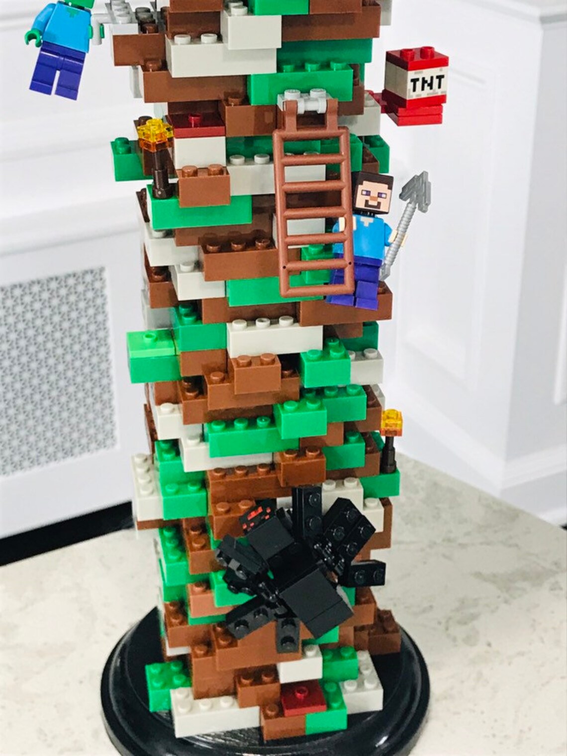 Minecraft Tower Lamp Made of LEGO® Bricks - Etsy