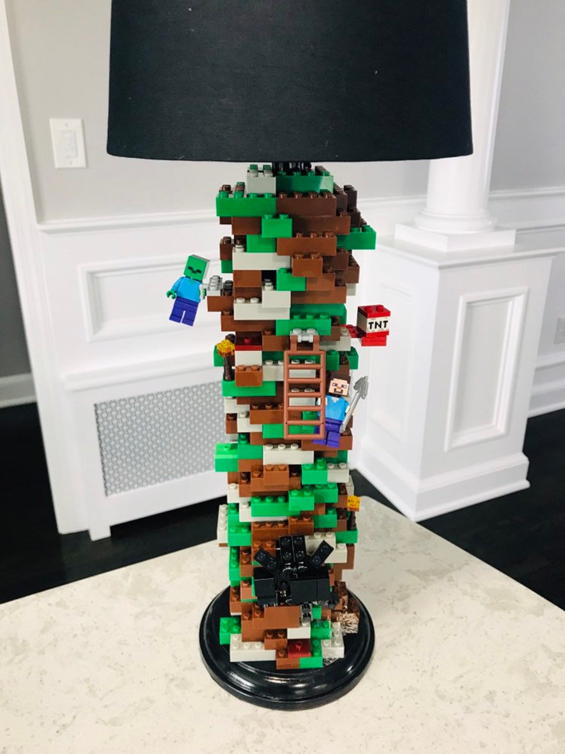 Minecraft Tower Lamp Made of LEGO® Bricks - Etsy