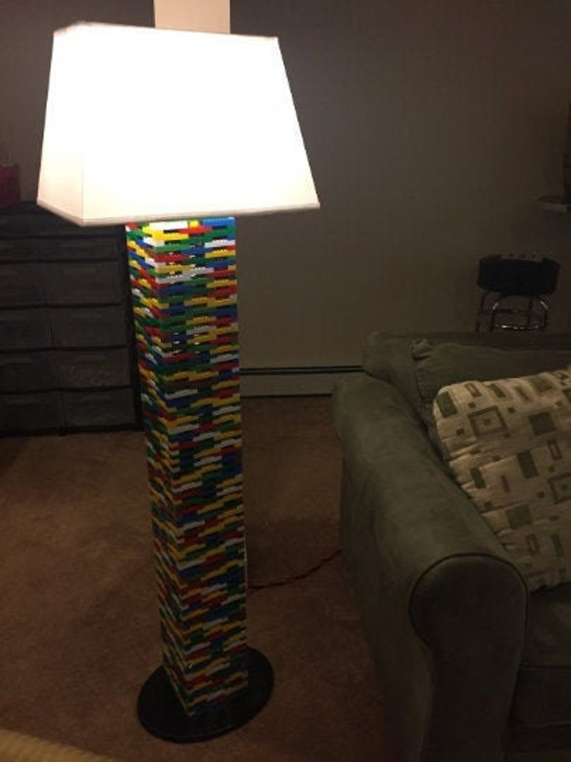 HUGE Rainbow Floor Lamp Made of LEGO® Bricks W/ LED Lighting - Etsy
