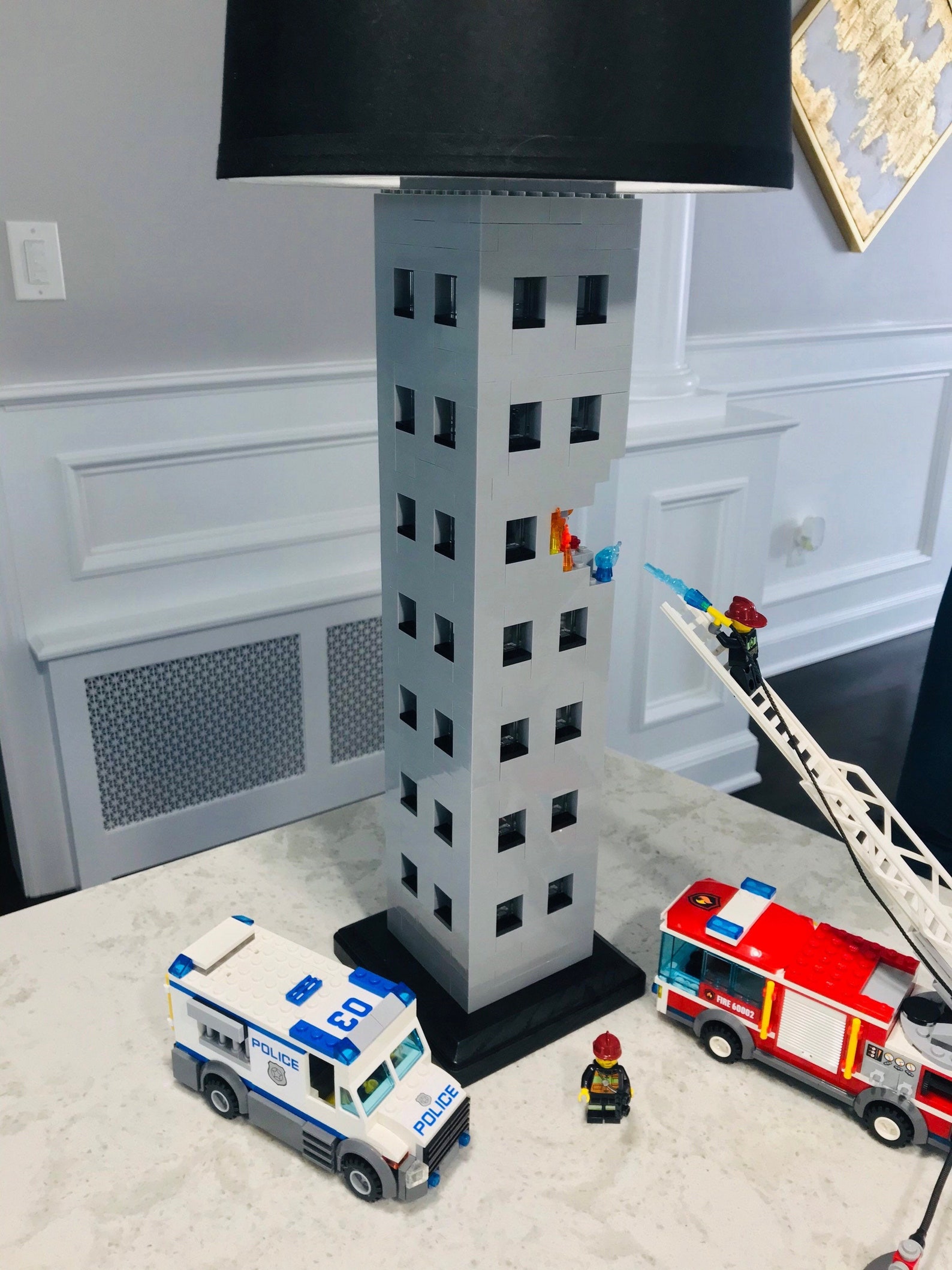 XL Fireman Rescue 2.0 Lamp Made of LEGO® Bricks - Etsy