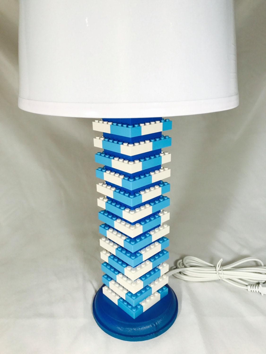 Lamp made of LEGO® Bricks - Blue & White