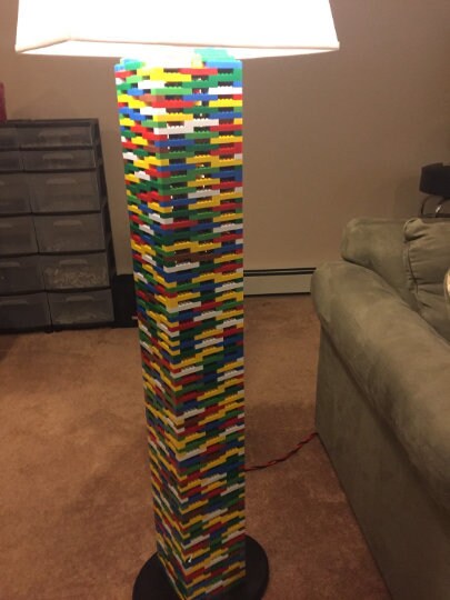 HUGE Rainbow Floor Lamp made of LEGO® Bricks w/ LED Lighting!