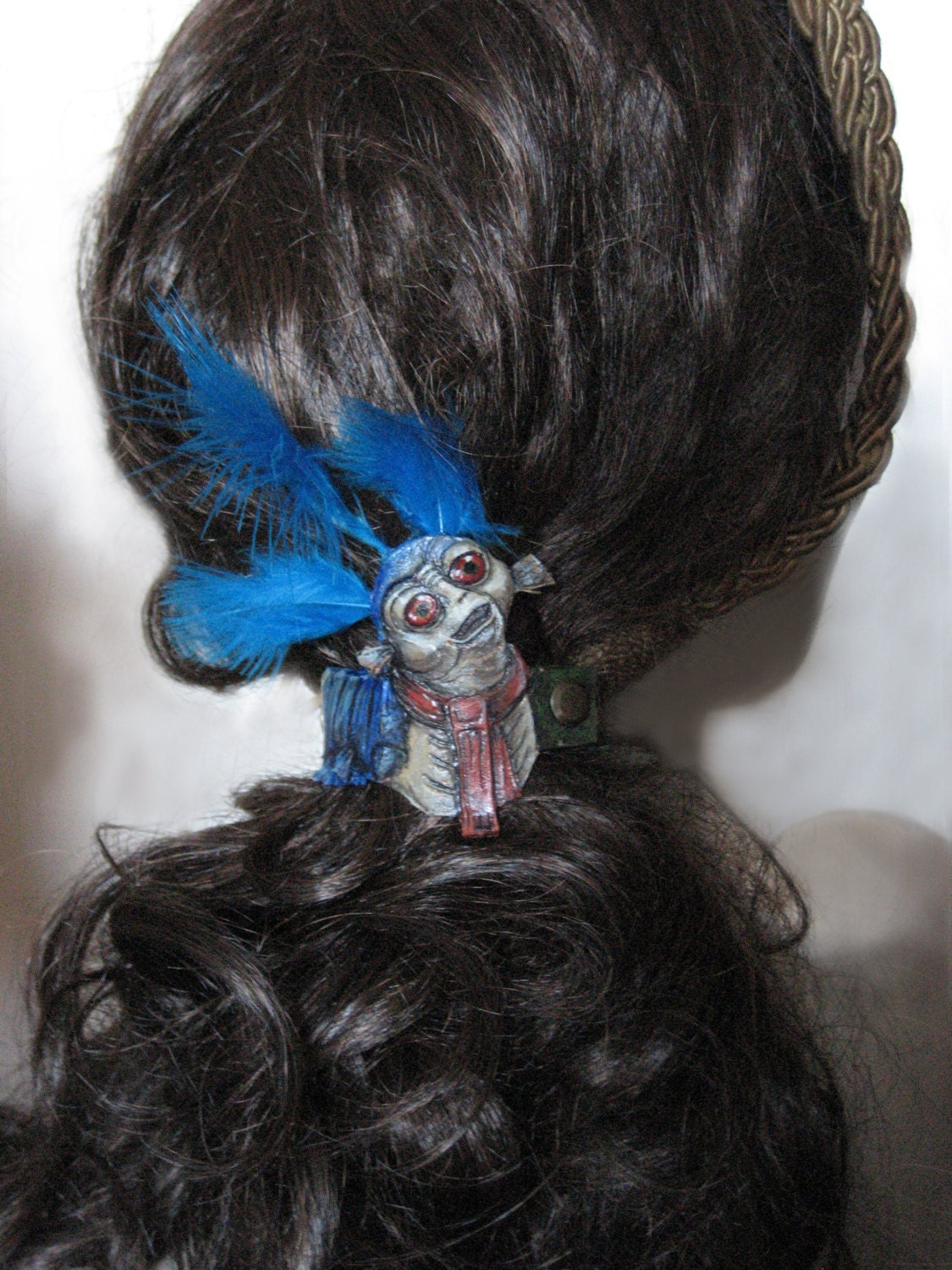 Labyrinth Worm - Hand Tooled Leather Hair Barrette Metal Clip - Etsy