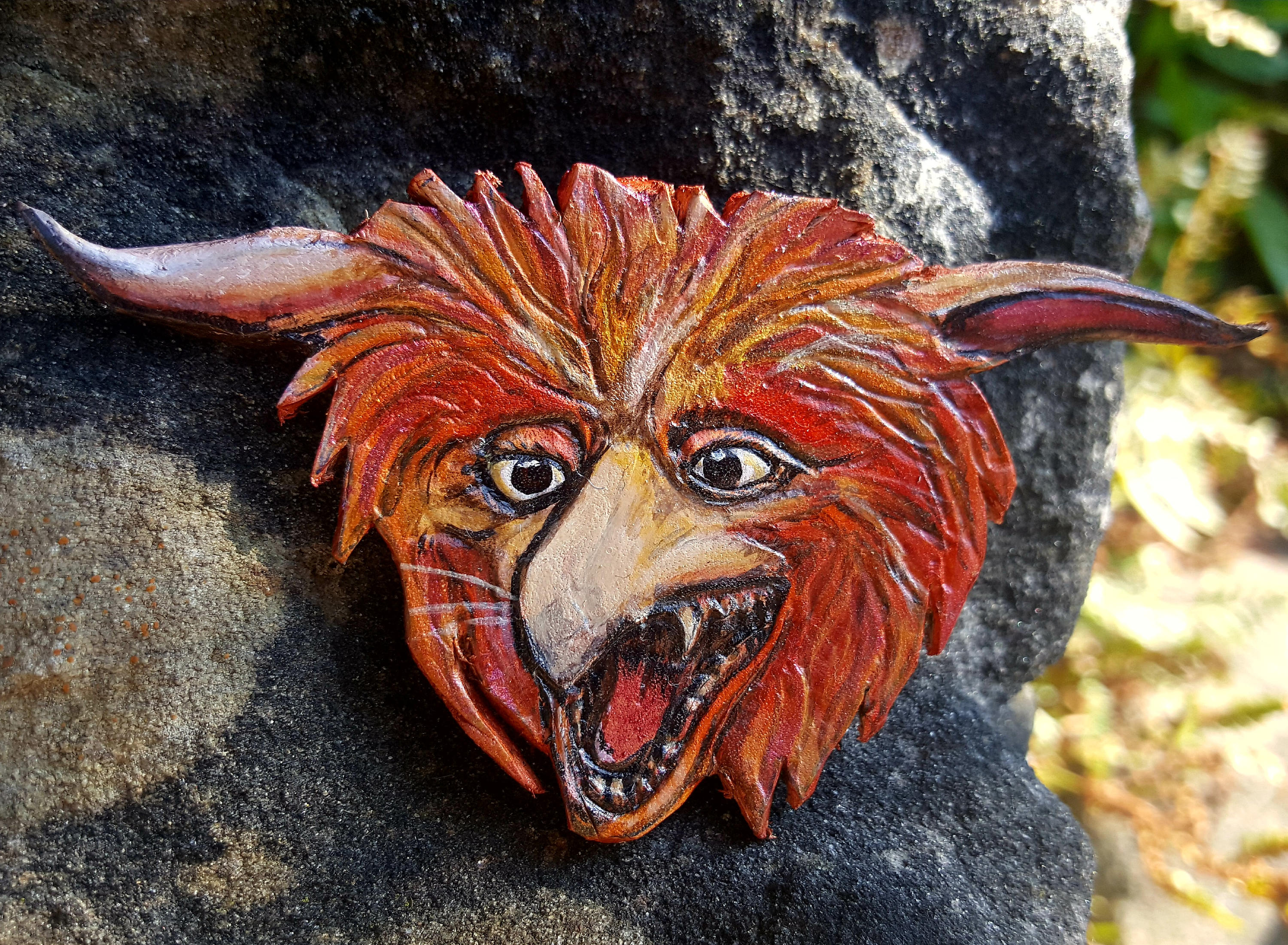 Labyrinth Inspired Firey Leather Brooch - Etsy