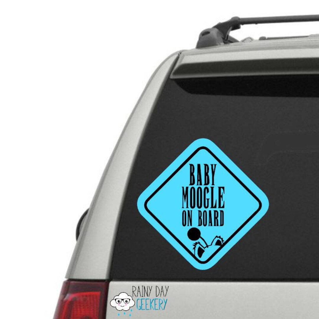 Baby Moogle on Board Decal- Two Color Vinyl Window Decal - Car Window ...