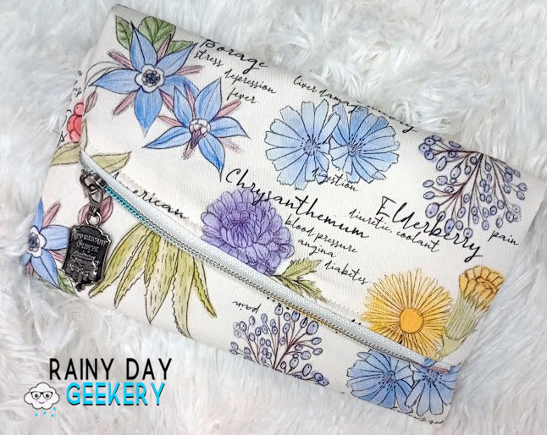 Medicinal Plants Handmade Wallet Clutch - Apothecary Wallet, Flowers ...