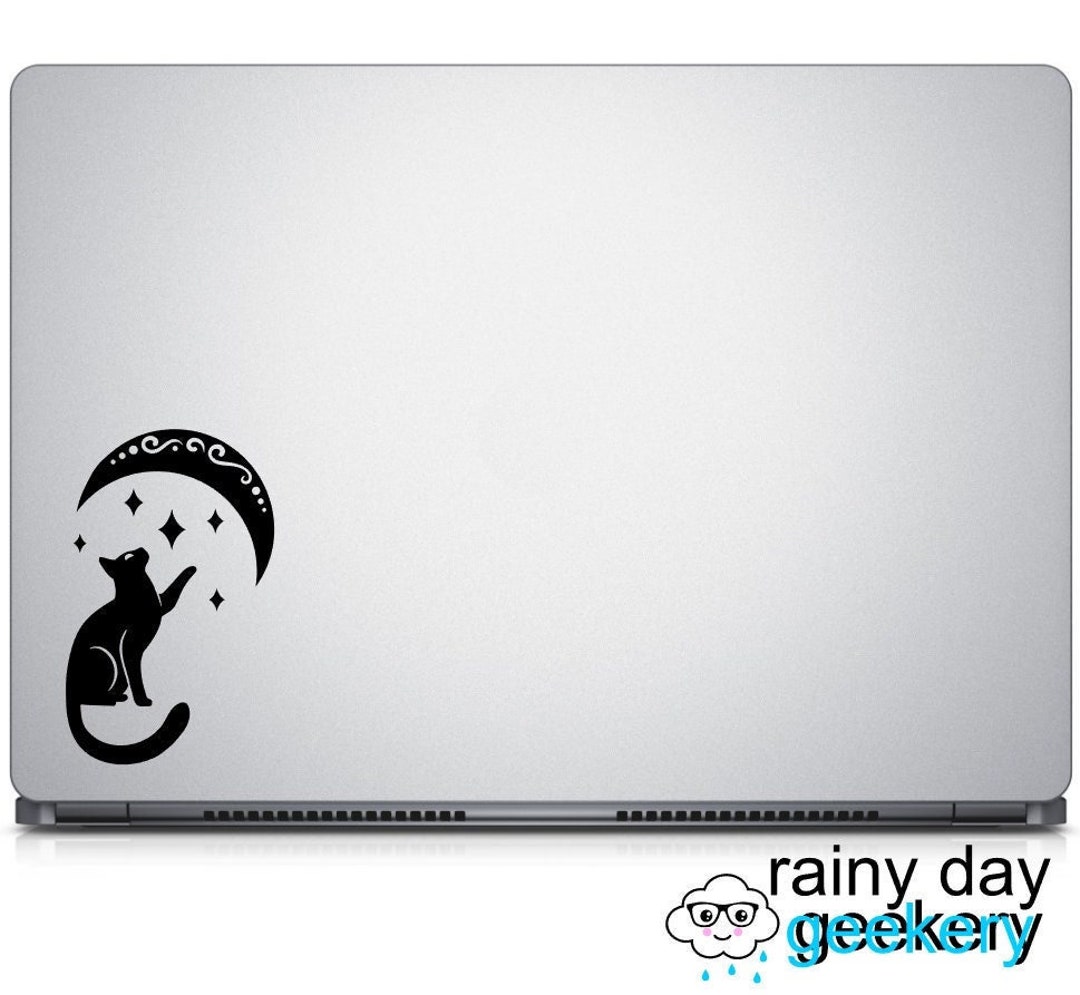 Cat Catching Stars Decal, Cat Decal, Cat Sticker, Cat and Stars, Cat ...