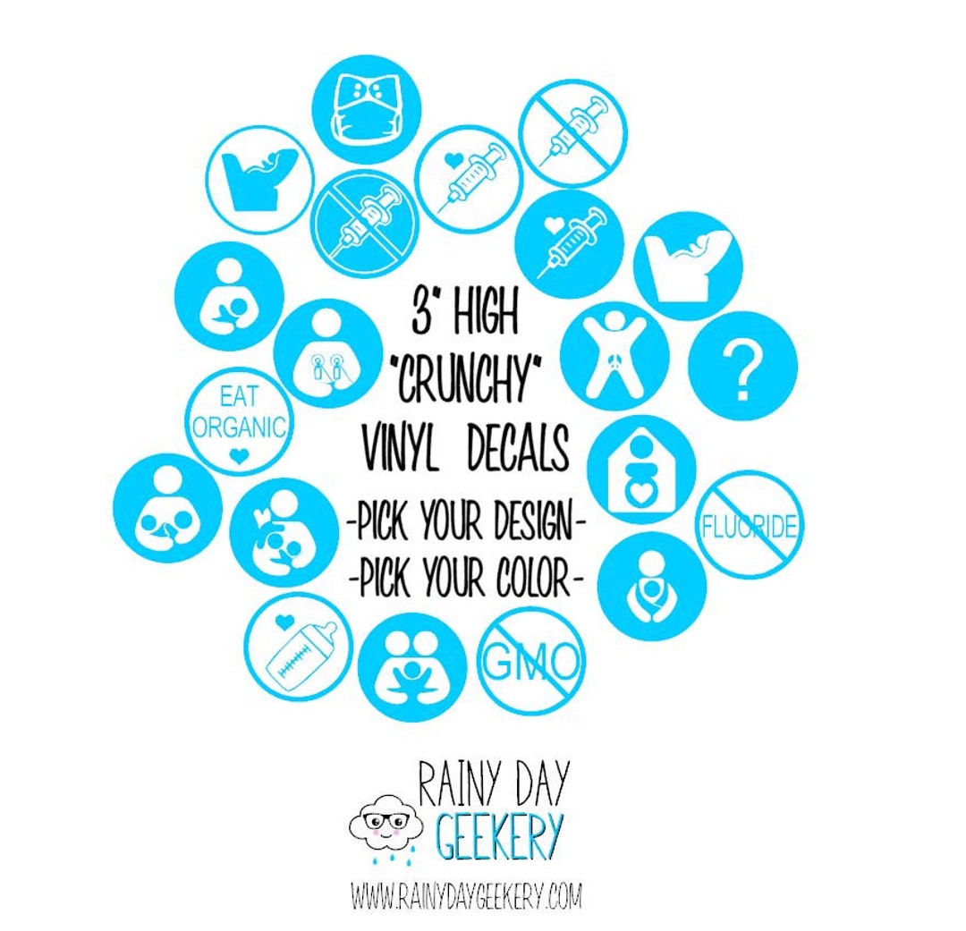 Crunchy Parent Vinyl Decals - 3" Pick Your Design and Color - Crunchy ...