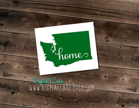 Washington State HOME Vinyl Decal Exterior Window Sticker | Etsy