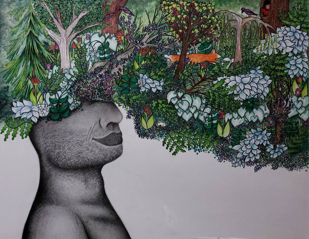 Botanical Astral Projection Drawing Illustration Art Prints 4x6 5x7 ...