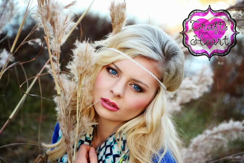 White Forehead Headband Boho Headband White Adult Boho - Etsy