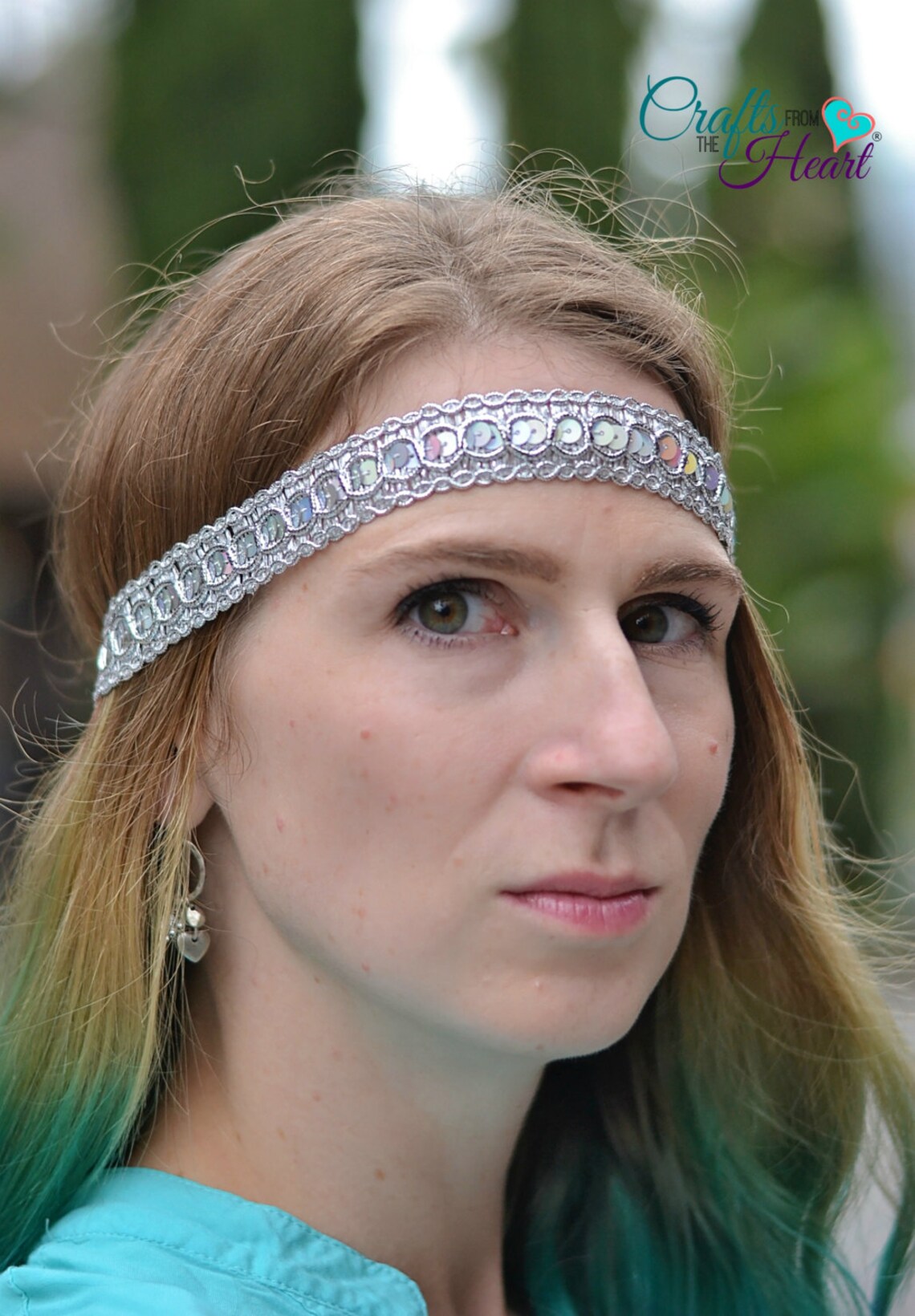 Boho Headband - Silver Bohemian Headband - Sequin Boho Headband ...