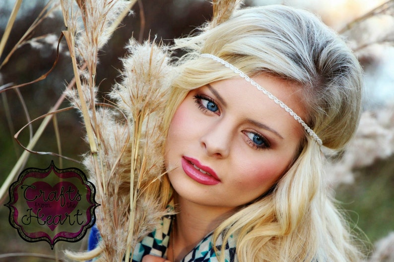 White Forehead Headband Boho Headband White Adult Boho - Etsy