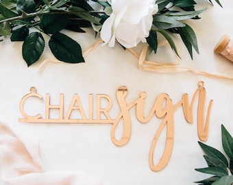 Wedding Chair Signs | Etsy
