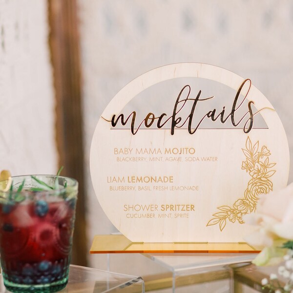 Custom Drink Sign Mocktails - Etsy