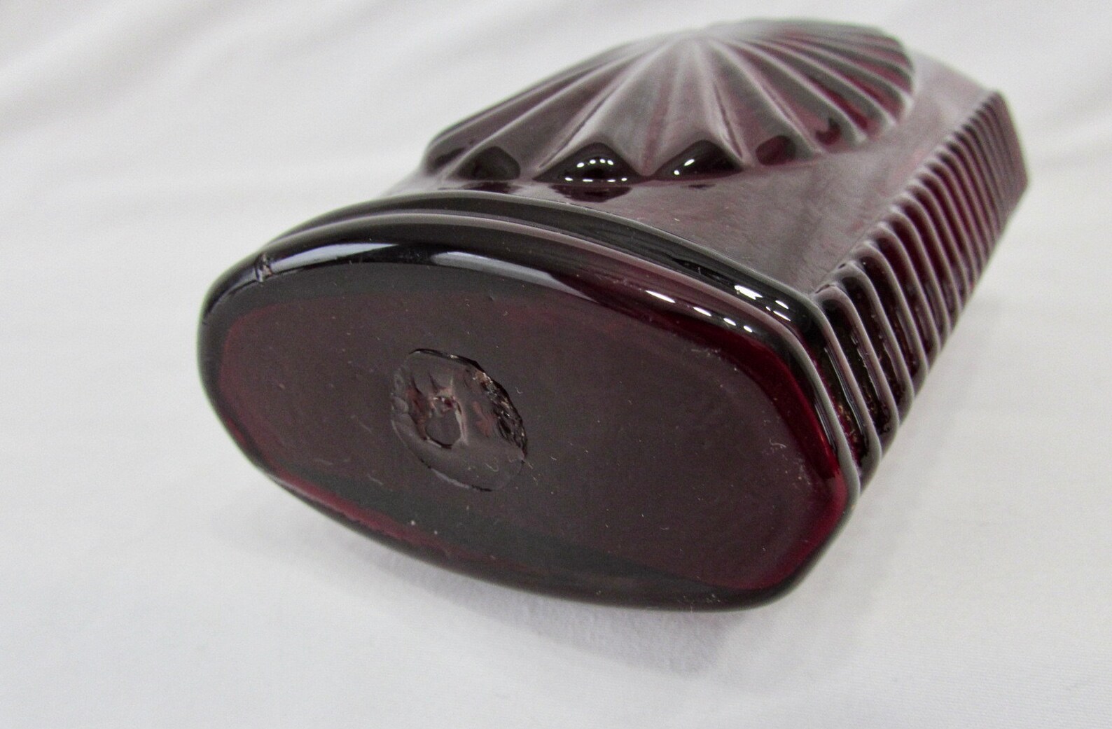 Vintage Sunburst Flask Ruby Red - Etsy