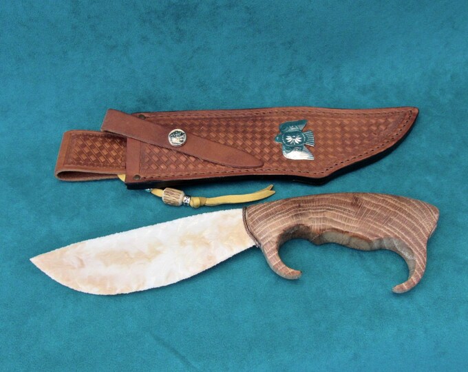 Custom Knife Flint Knapped Leather Sheath Wade Anthony Custom Knives - Etsy