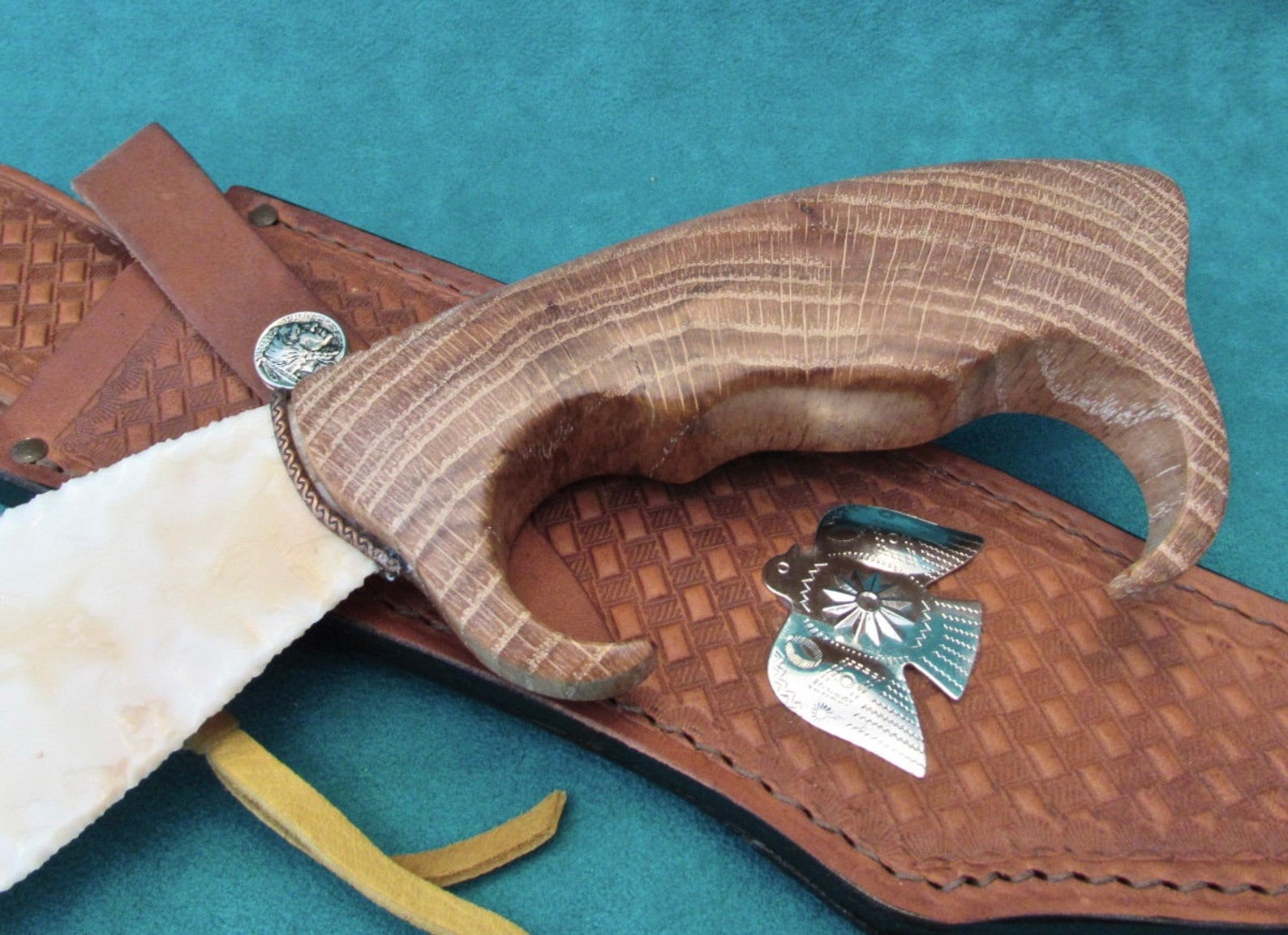 Custom Knife Flint Knapped Leather Sheath Wade Anthony | Etsy