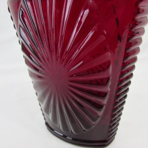 Vintage Sunburst Flask Ruby Red - Etsy