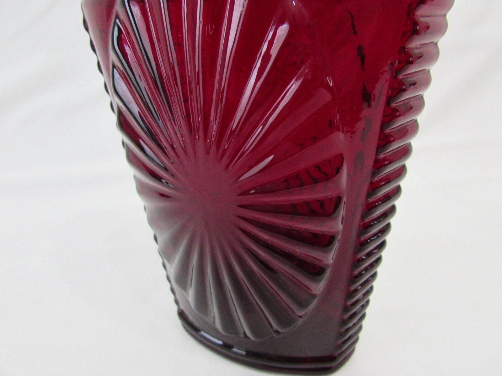 Vintage Sunburst Flask Ruby Red - Etsy