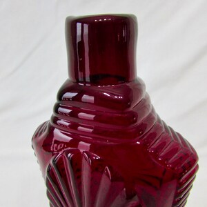 Vintage Sunburst Flask Ruby Red - Etsy